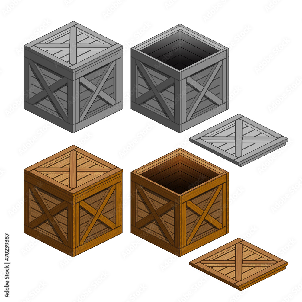 crate box object collection isolated Stock Vector | Adobe Stock
