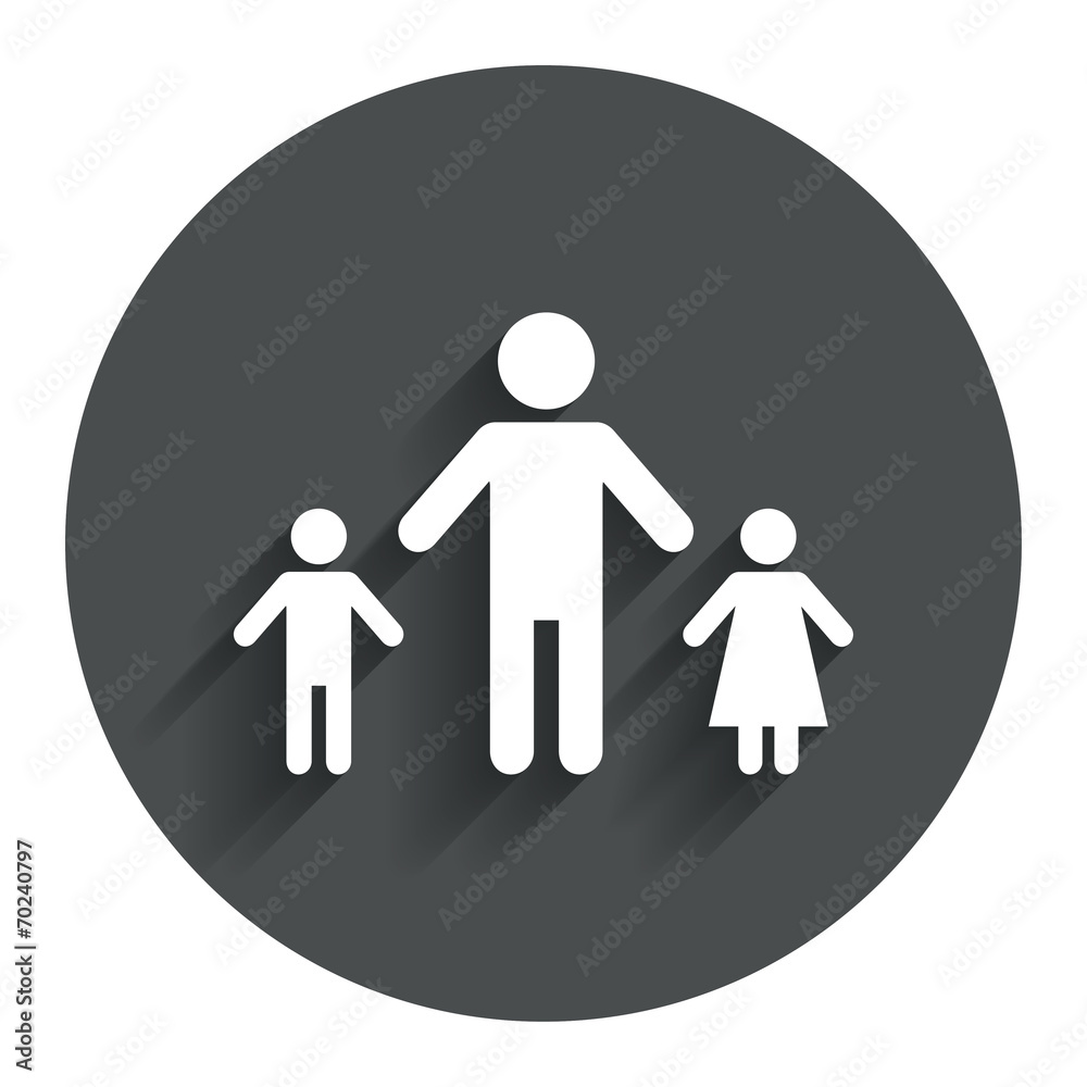 One-parent family with two children sign icon. Stock-Vektorgrafik ...