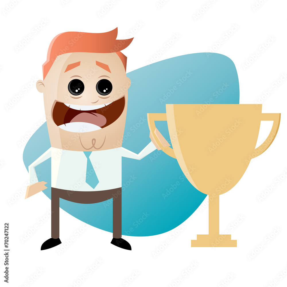 pokal meisterschaft cartoon erfolg mann Stock-Vektorgrafik | Adobe Stock