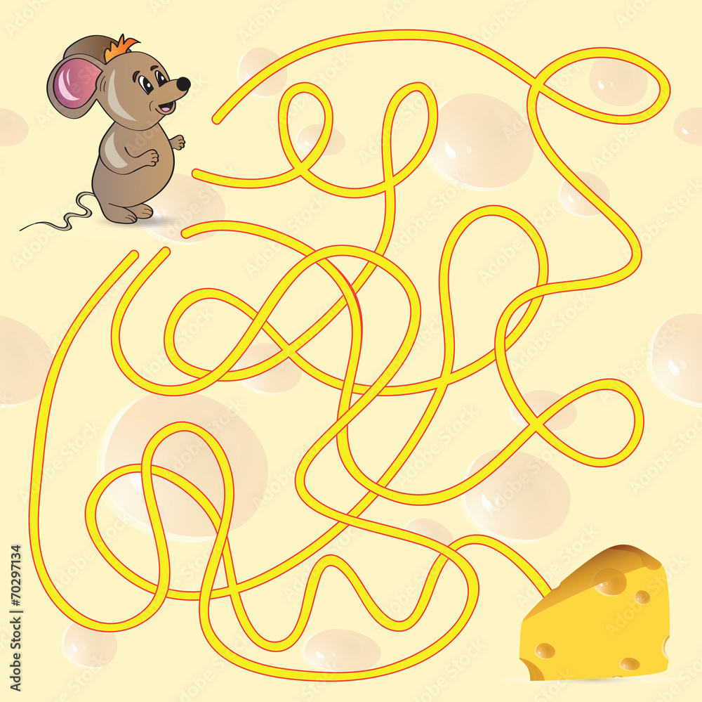 Cute Mouse's Maze Game Stock Vector | Adobe Stock