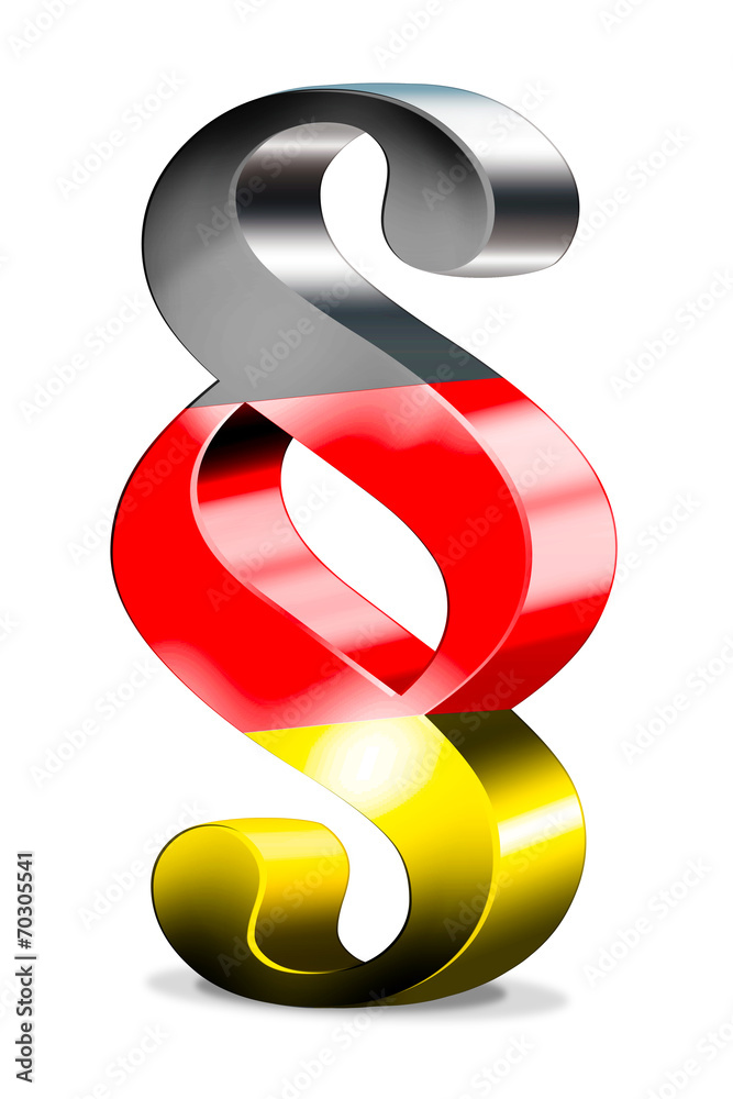 3d Paragraph Deutschland, schwarz-rot-gold, freigestellt Stock ...