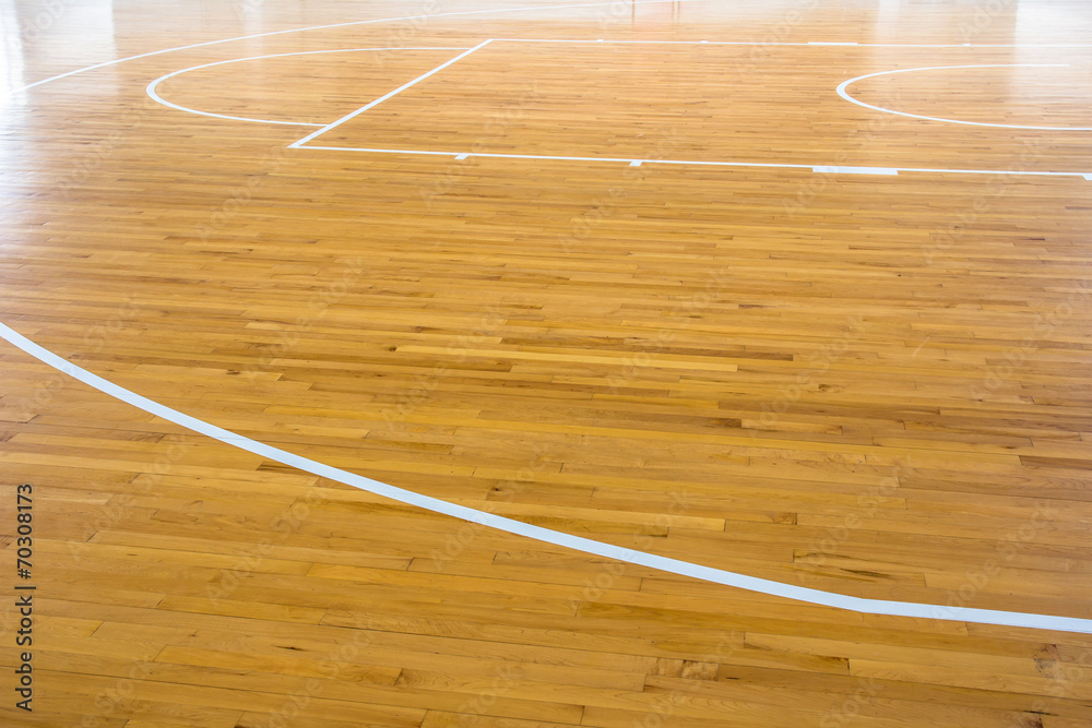 wooden floor basketball court with light effect Stock Photo | Adobe Stock