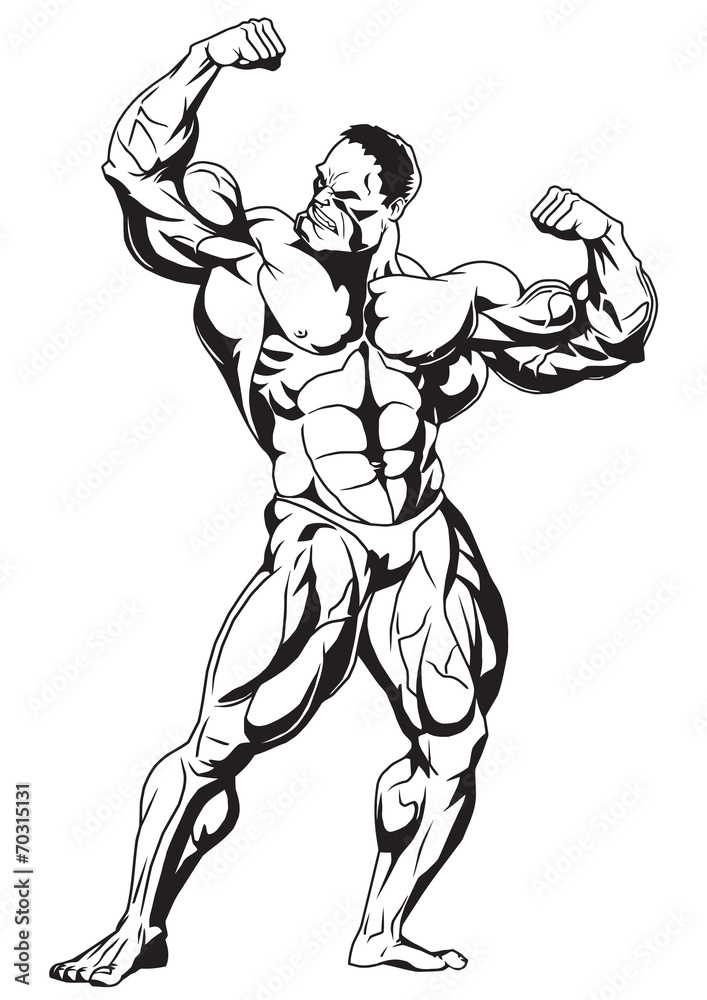 Muscular bodybuilder Stock Illustration | Adobe Stock