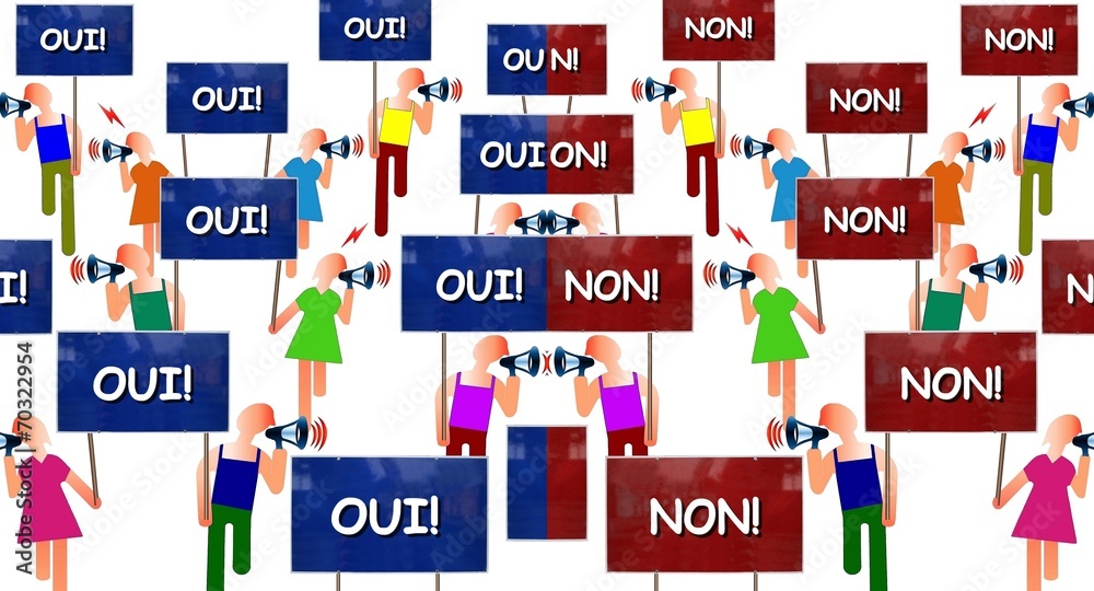 Manifs "Oui vs Non" Stock Illustration | Adobe Stock
