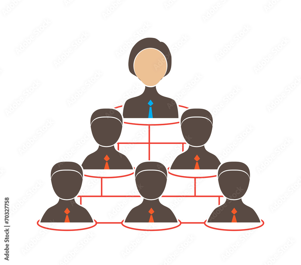 Organization chart with icons of Women and man Stock Vector | Adobe Stock