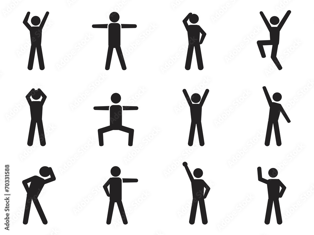 Vetor de stick figure posture icons do Stock | Adobe Stock