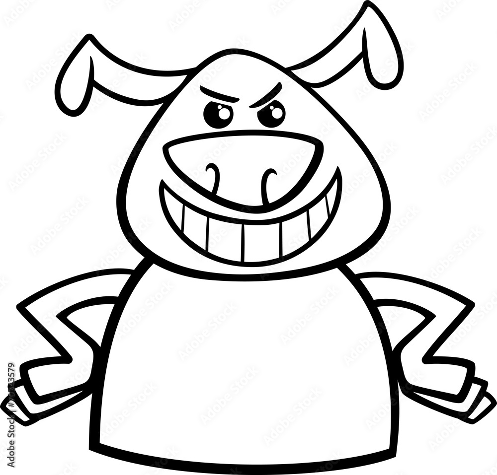 mood angry dog coloring page Stock Vector | Adobe Stock