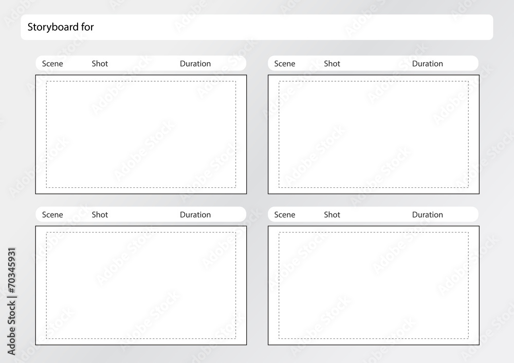 storyboard template x4 Stock Vector | Adobe Stock