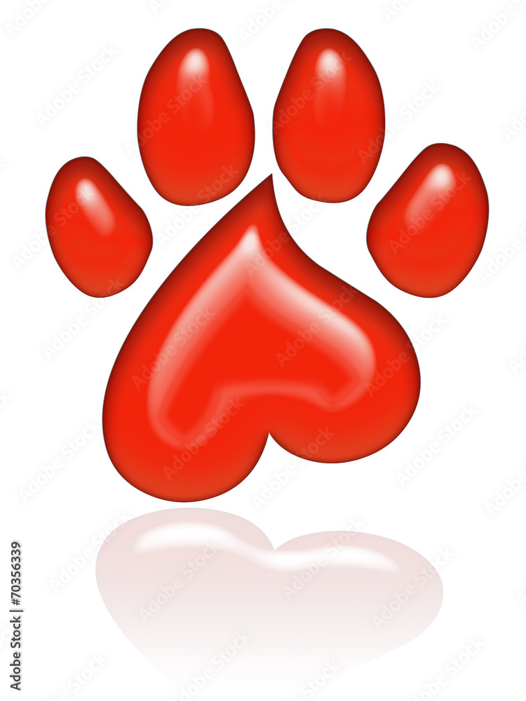 Heart Paw Print Stock Illustration | Adobe Stock