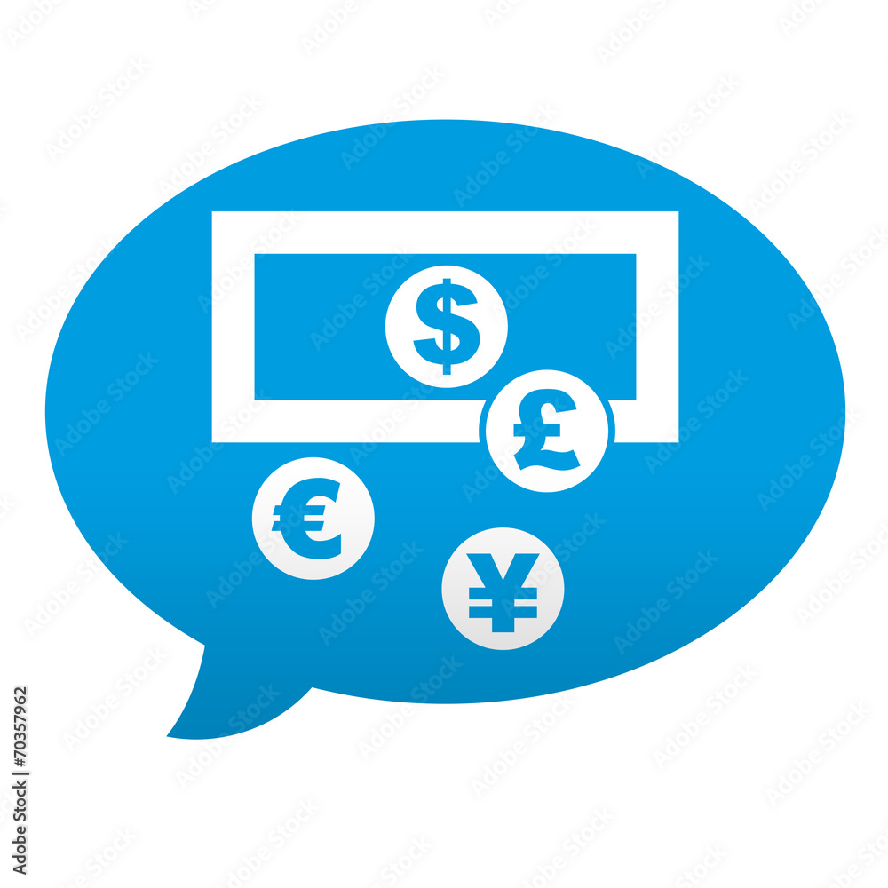 Etiqueta tipo app azul comentario simbolo cambio de divisas Stock ...