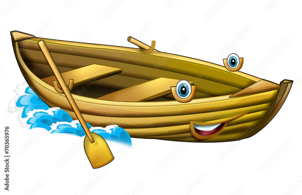 Cartoon wooden boat - illustration for the children Stock Illustration ...