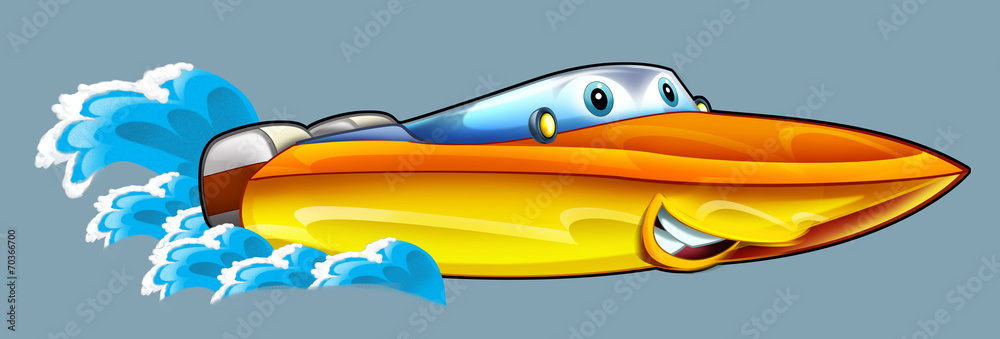 Cartoon motor boat - illustration for the children Stock Illustration ...