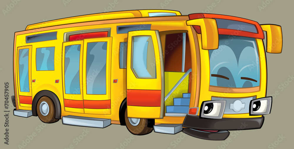 Happy cartoon bus - illustration for the children Stock Illustration ...
