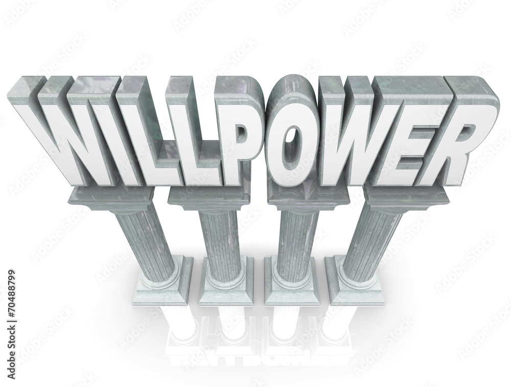 Willpower Word Strength Resolve Stability Marble Stone Columns Stock ...