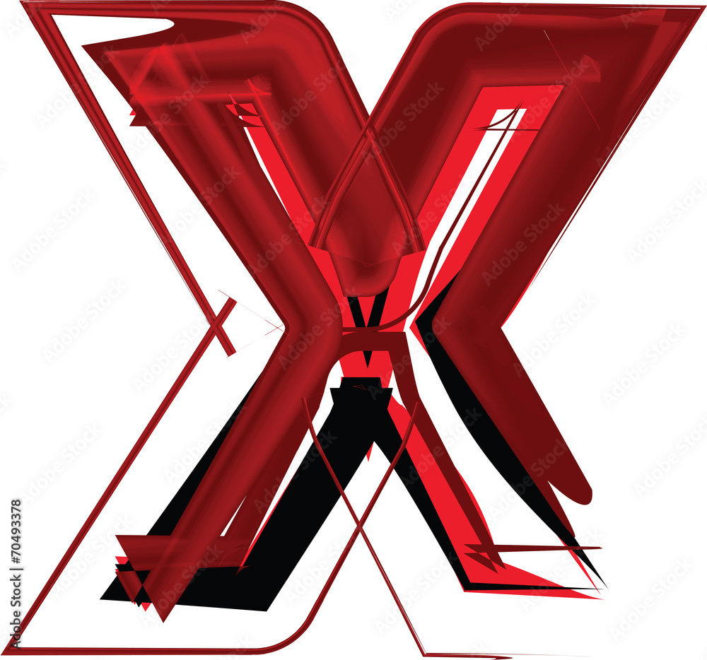 Artistic font letter X Stock Vector | Adobe Stock