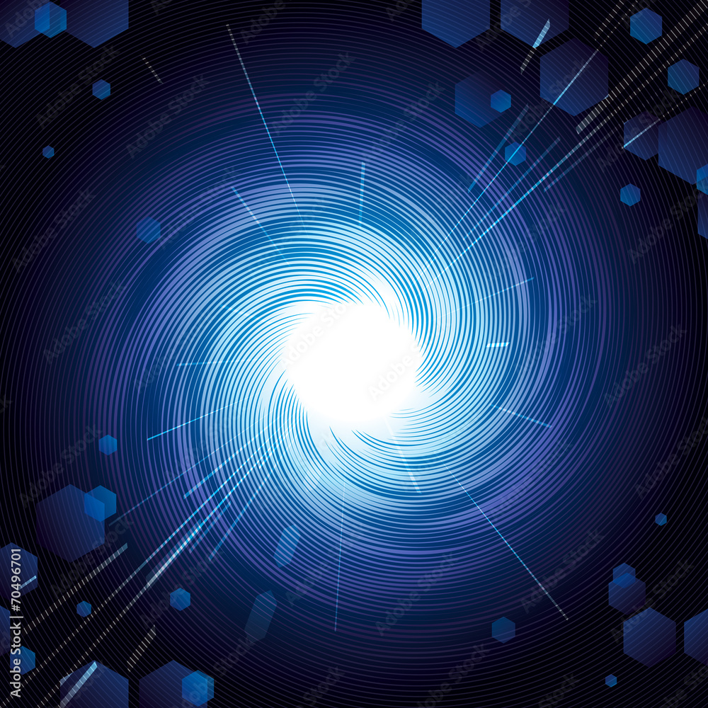 Mysterious blue vortex technology abstract background. Stock Vector ...