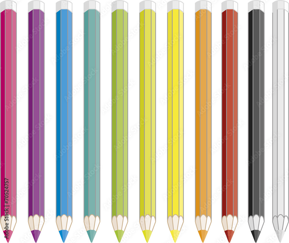 Vecteur Stock crayons couleurs picto | Adobe Stock