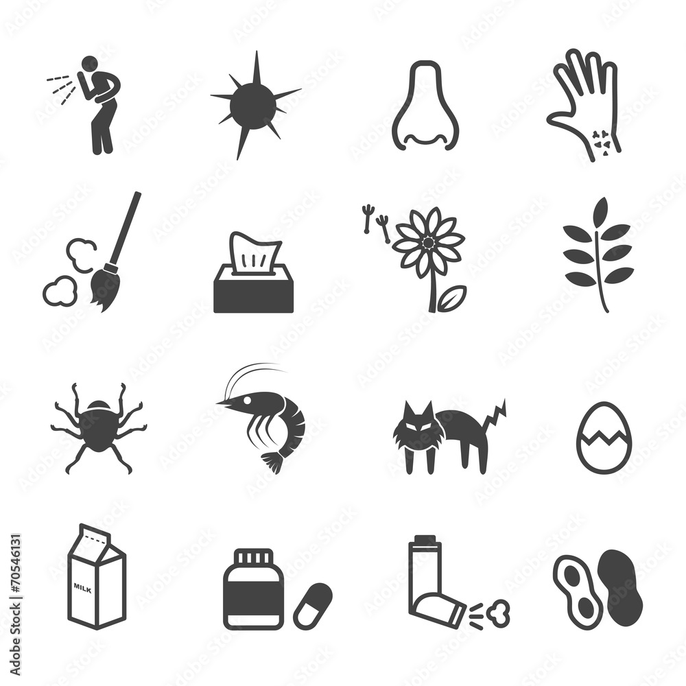 Plakát allergies icons – Obraz na Zeď | Posters.cz