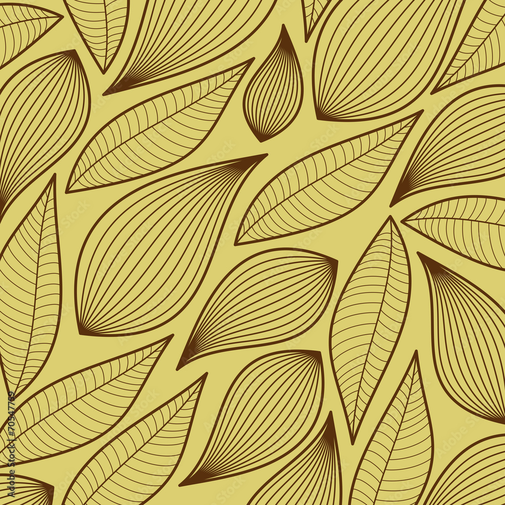 Seamless stylized leaf pattern Stock Vector | Adobe Stock