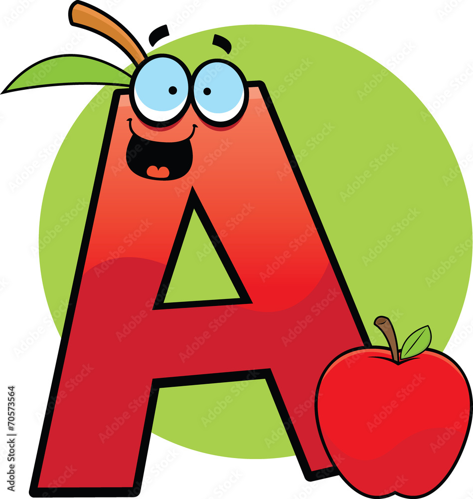Cartoon Letter A Happy Stock Vector | Adobe Stock