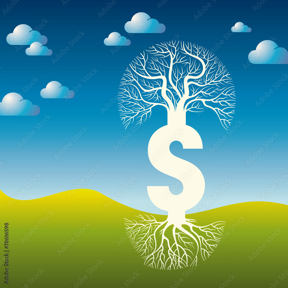 money tree Vector illustration Stock Vector | Adobe Stock