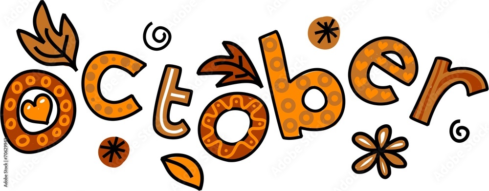 October Clip Art Stock Illustration | Adobe Stock