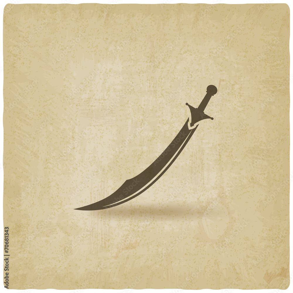 Arabian saber scimitar old background Stock Vector | Adobe Stock