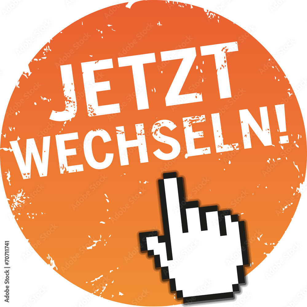 Button Orange Rund Jetzt Wechseln Stock-Vektorgrafik | Adobe Stock