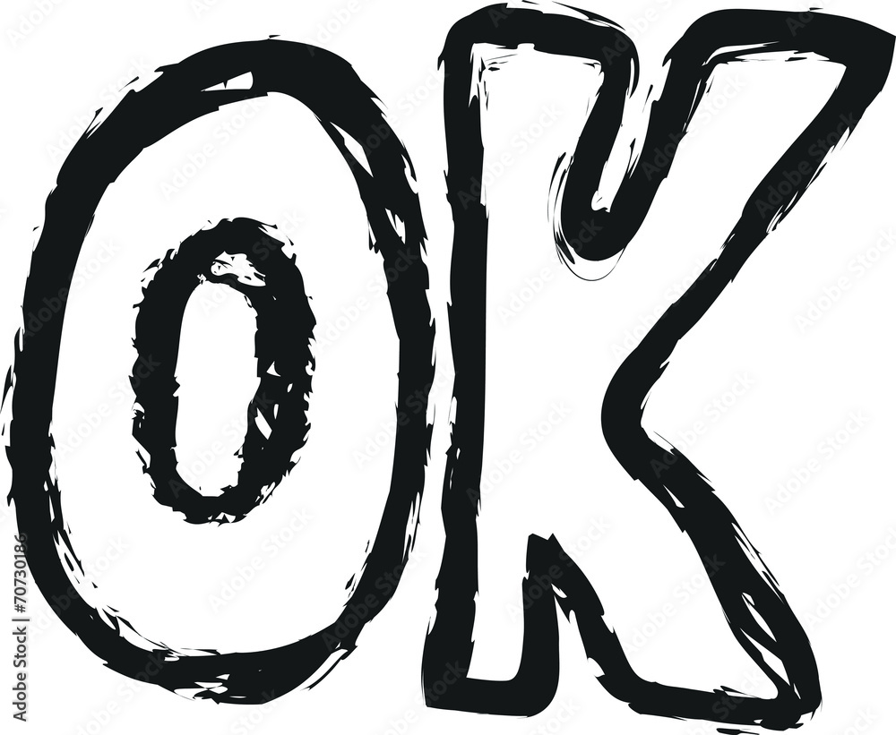 word ok doodle charcoal, Stock Illustration | Adobe Stock