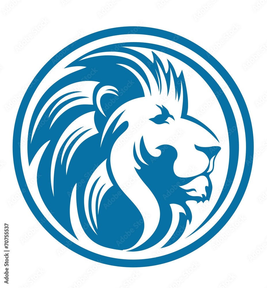 LION HEAD CIRCLE Stock Illustration | Adobe Stock
