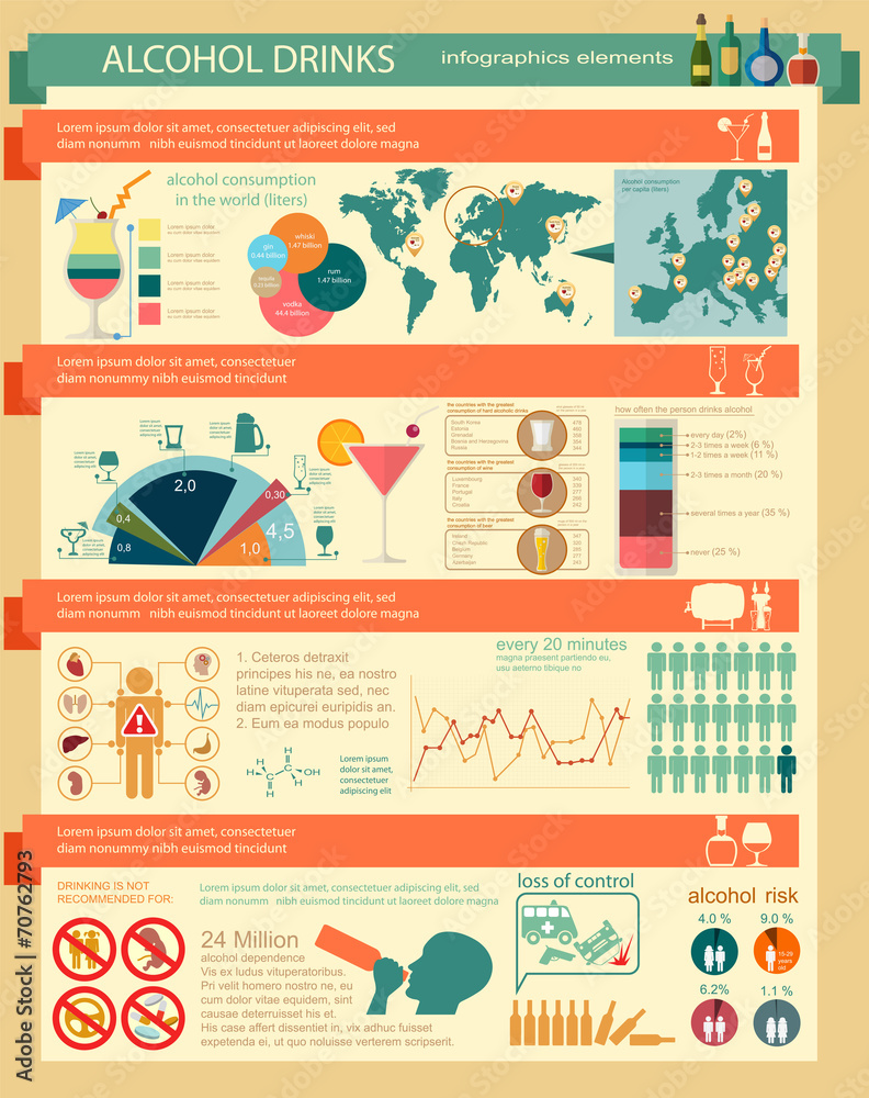 Alcohol drinks infographic Stock Vector | Adobe Stock