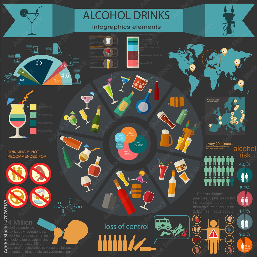 Alcohol drinks infographic Stock Vector | Adobe Stock