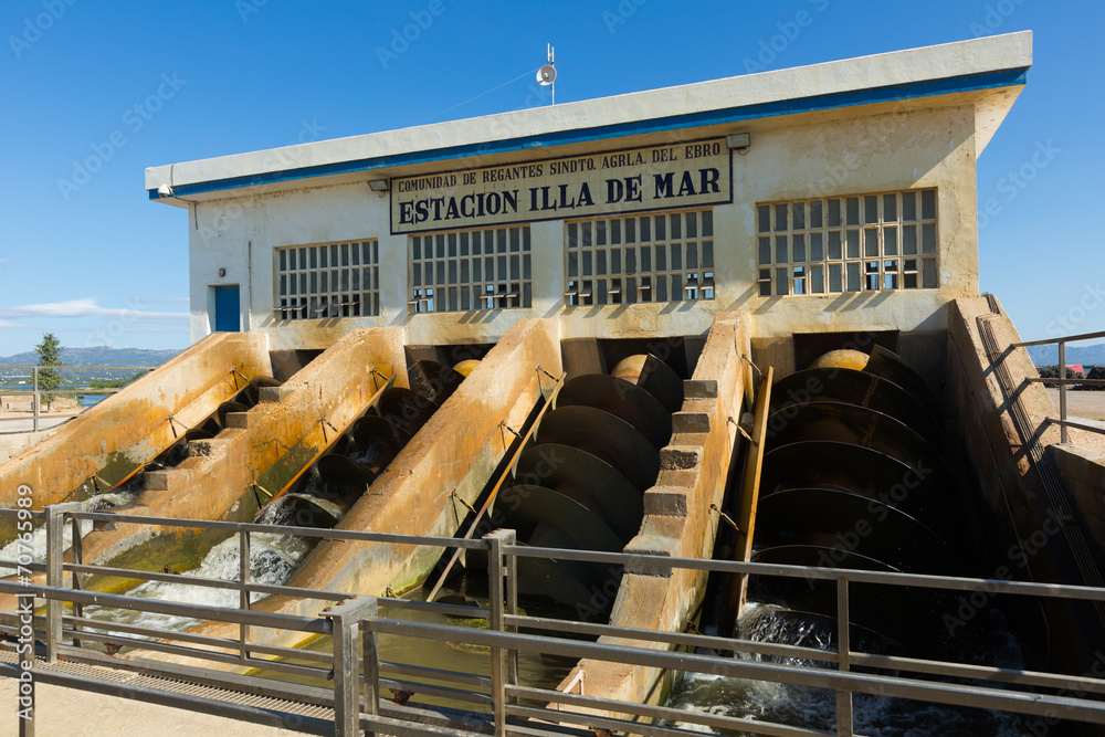 Water control station at delta of Ebro Stock Photo | Adobe Stock
