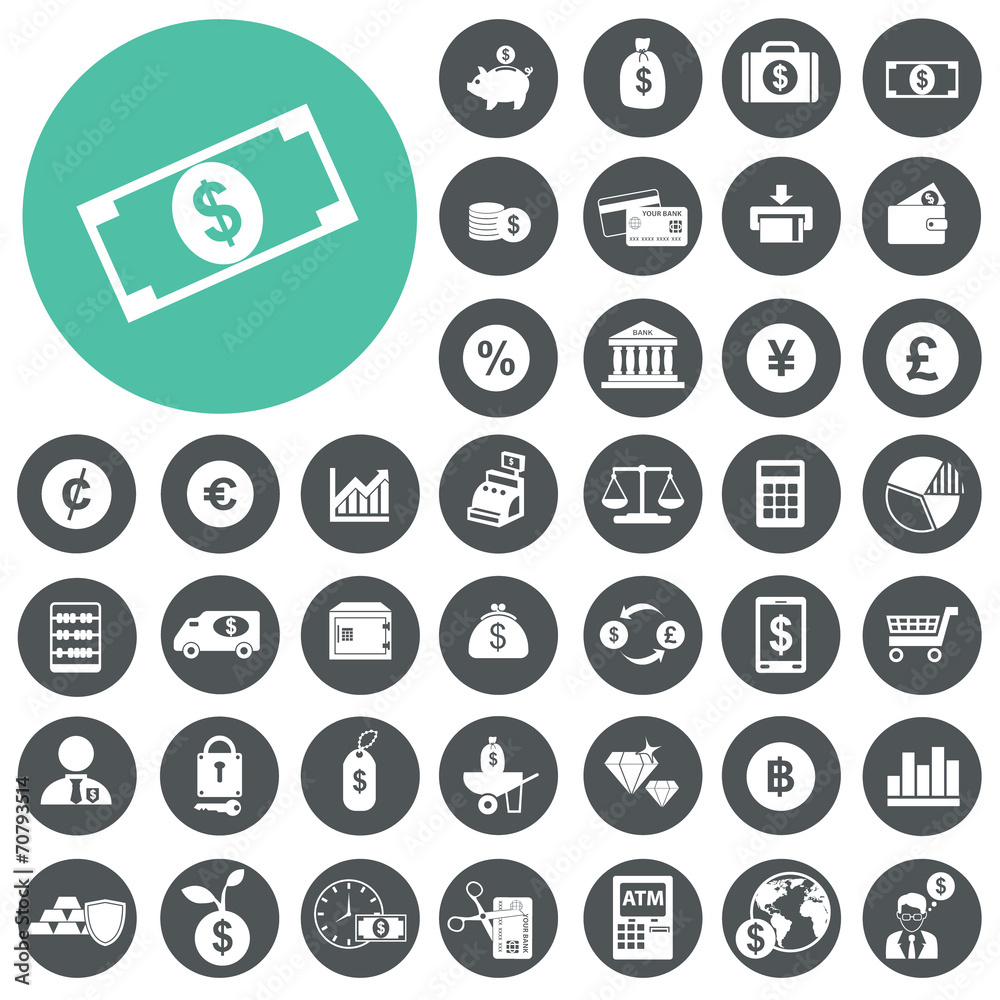 Finance and money icon set. Vector Illustration eps10 Stock Vector ...