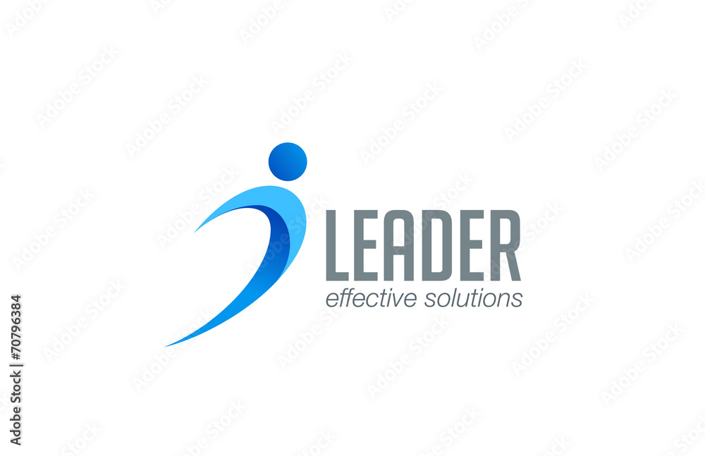 Business Leader man abstract logo design vector. Winner Stock Vector ...