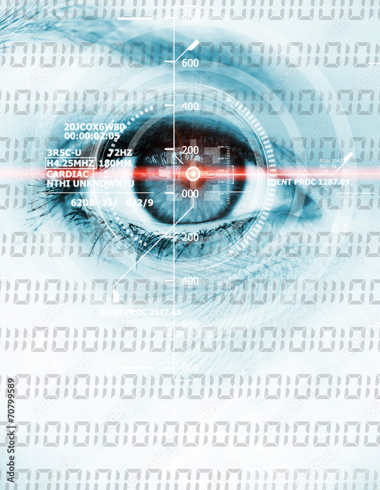 Data eye with binary code Stock Illustration | Adobe Stock