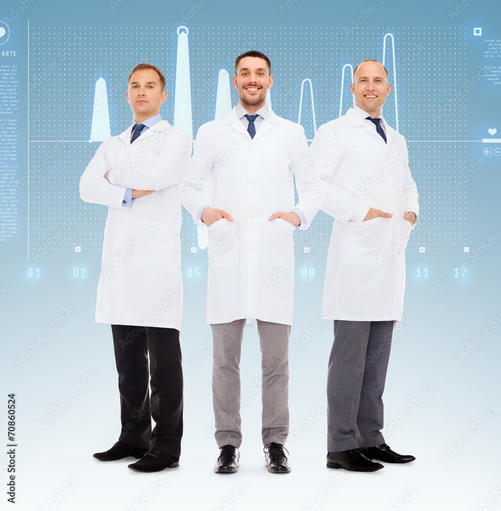 group of smiling male doctors in white coats Stock Photo | Adobe Stock