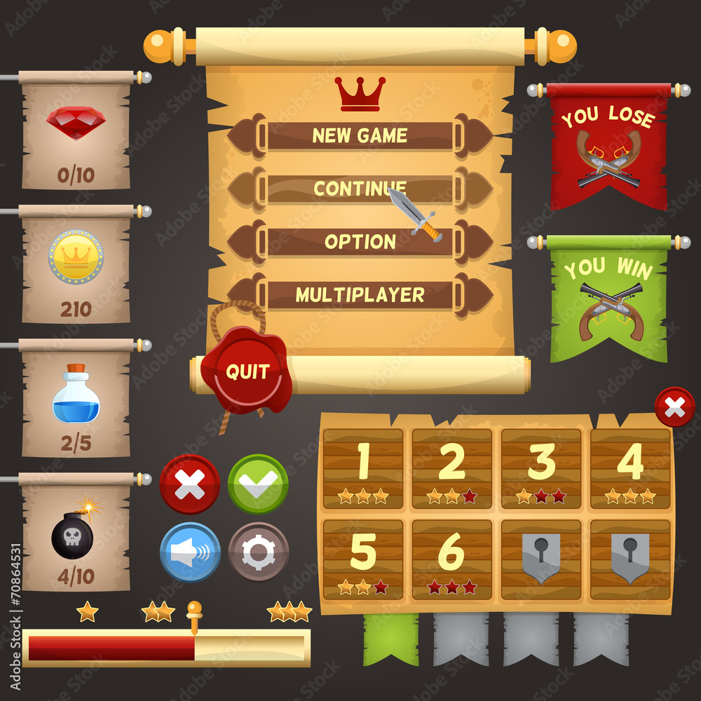 Game interface design Stock Vector | Adobe Stock