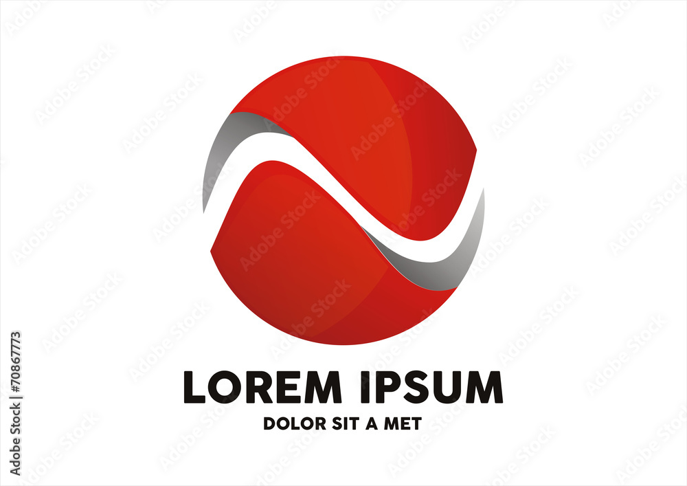 3d globe red logovector Stock Vector | Adobe Stock