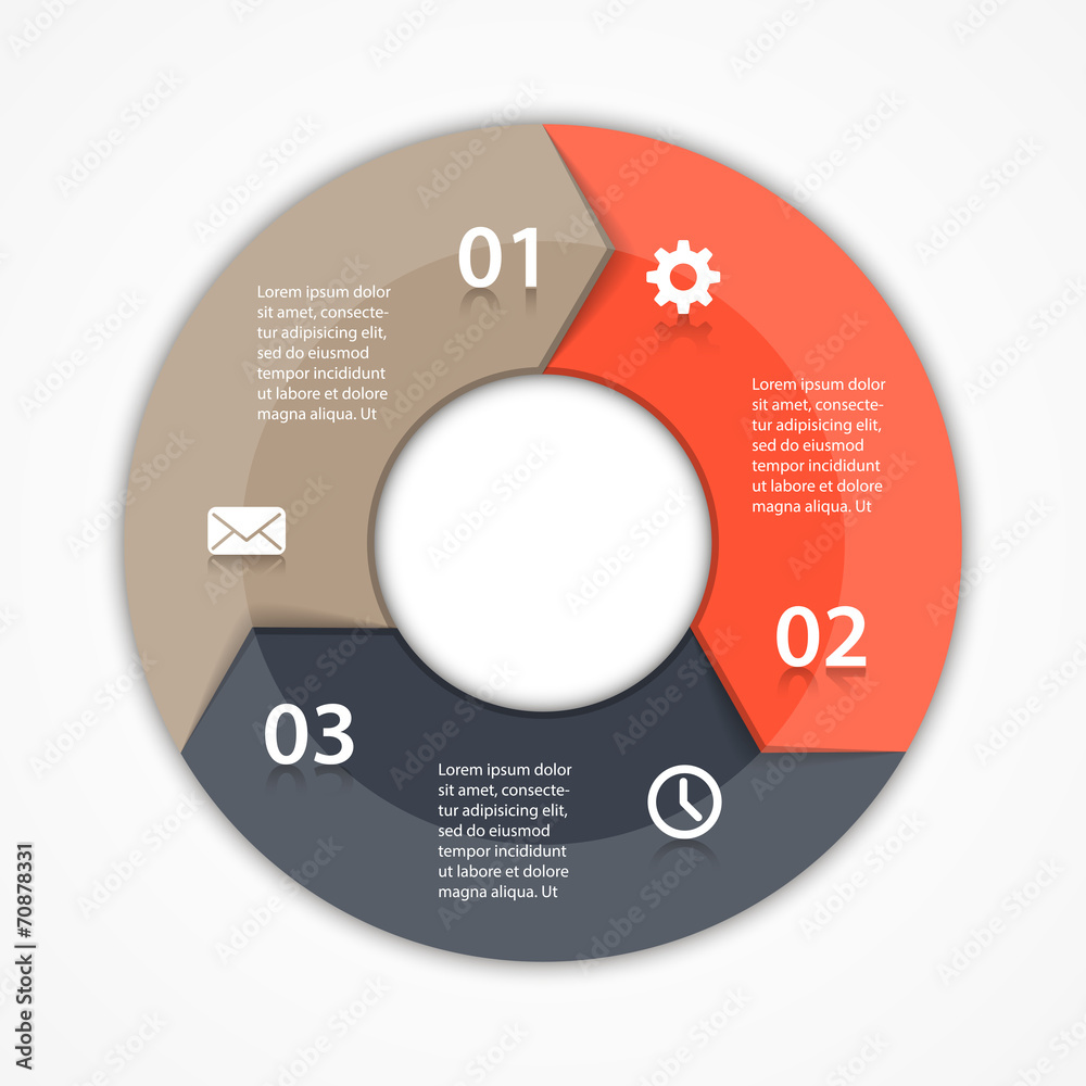 Vector circle arrows infographic diagram 3 options Stock Vector | Adobe ...