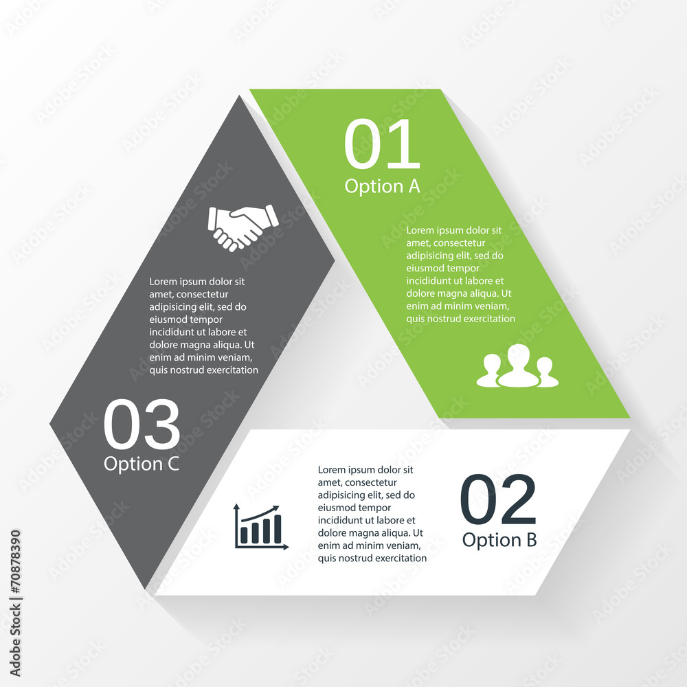 Vector triangle arrows infographic diagram 3 options Stock Vector ...