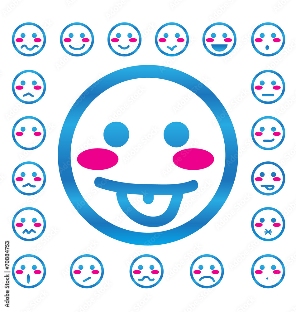 emotion faces icons set vector illustration Stock Vector | Adobe Stock