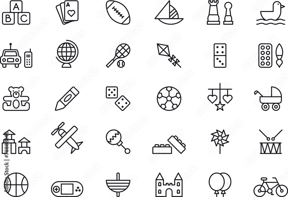 Toys icons Stock Vector | Adobe Stock