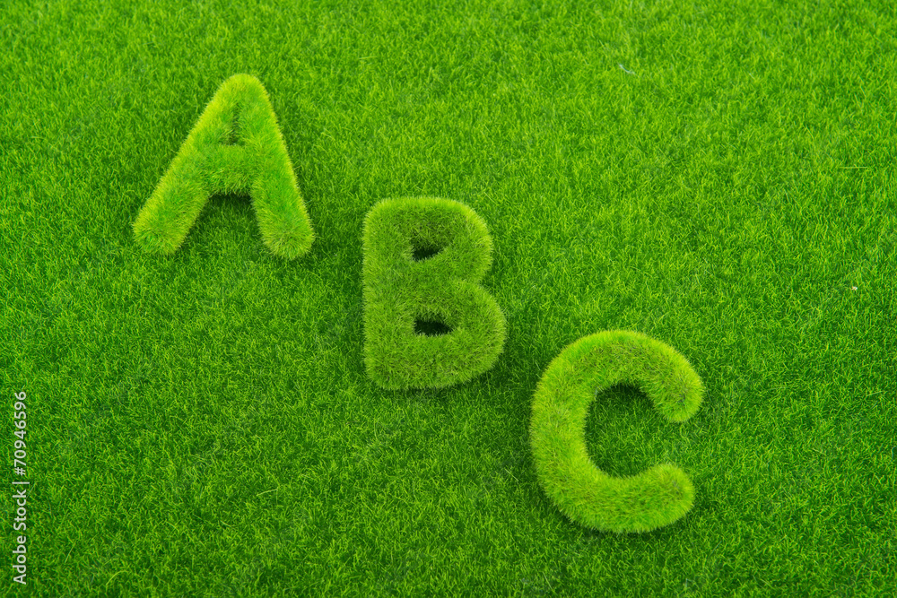 Alphabet letters ABC made from grass with grass background Stock Photo ...