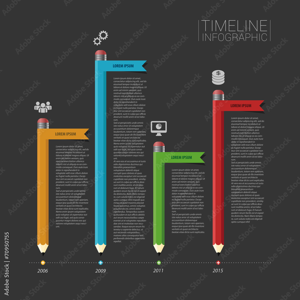 Business Infographic timeline Template with banners and icons Stock Vector | Adobe Stock
