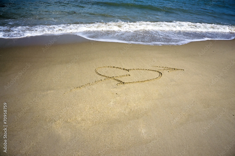 Love Symbol at the beach Stock Photo | Adobe Stock