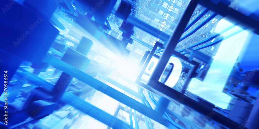 Cpu inside. Fast motion binary code. technology 3d illustration. Stock ...