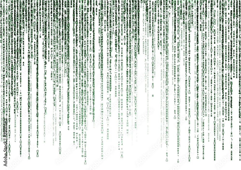 matrix code on white background Stock Illustration | Adobe Stock