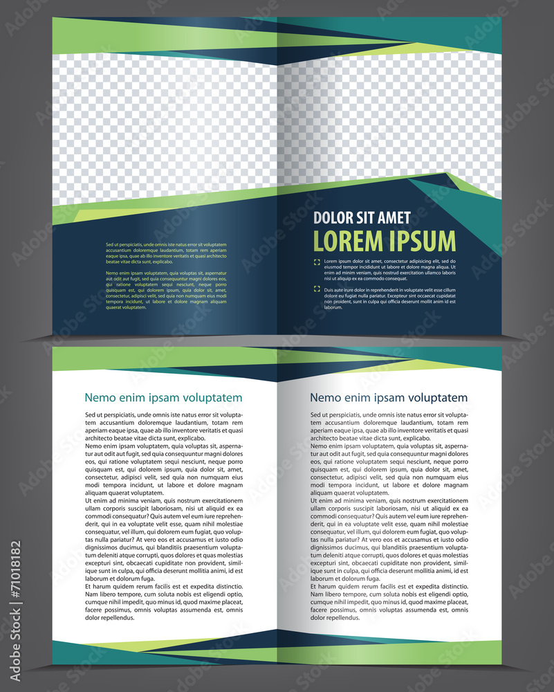 Vector empty bifold brochure print template design Stock Vector | Adobe ...