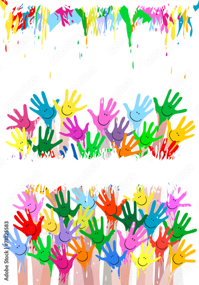 colorful hands Stock Vector | Adobe Stock